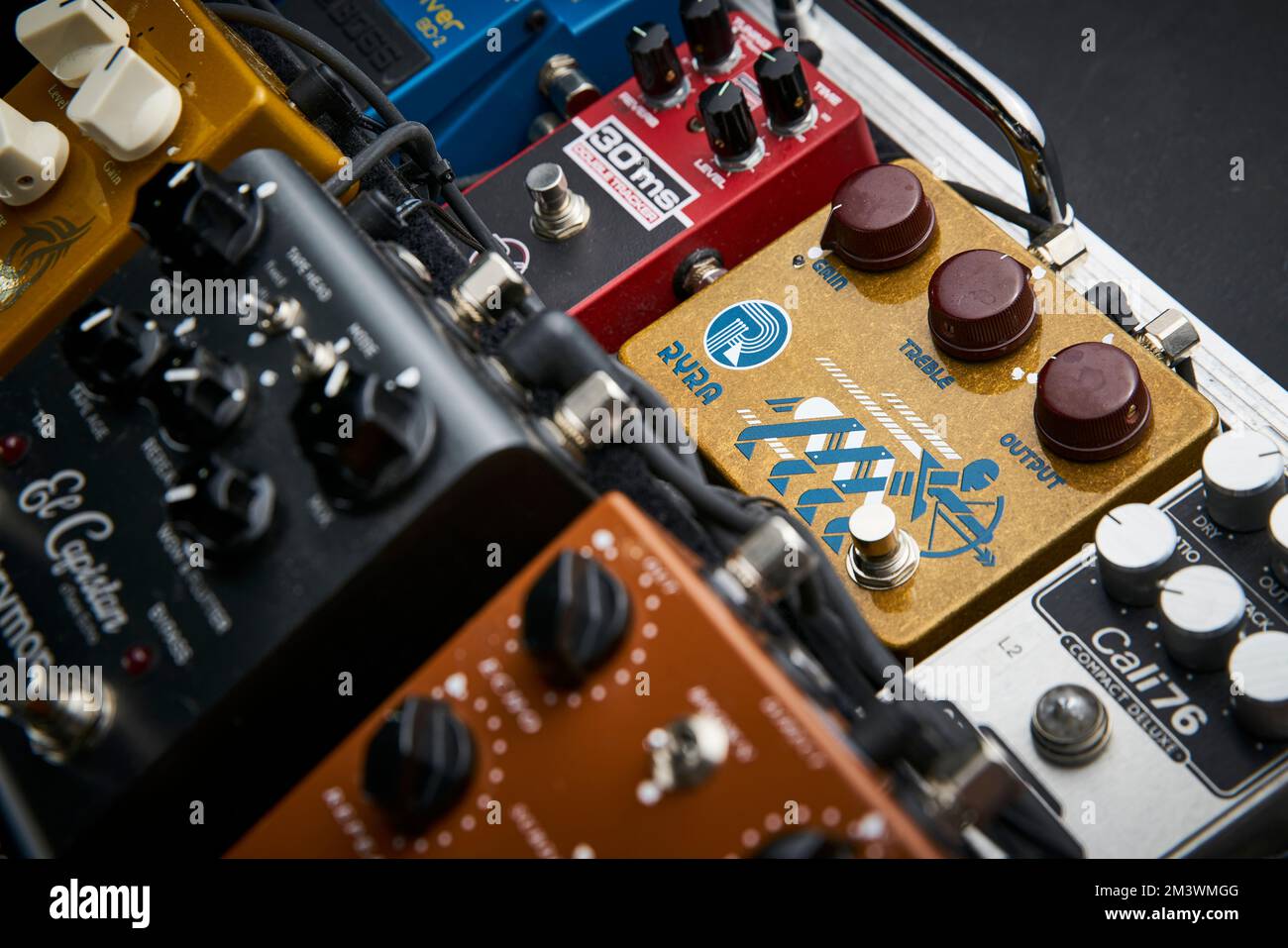 The pedal board of guitarist Gem Archer, former Oasis guitarist and ...