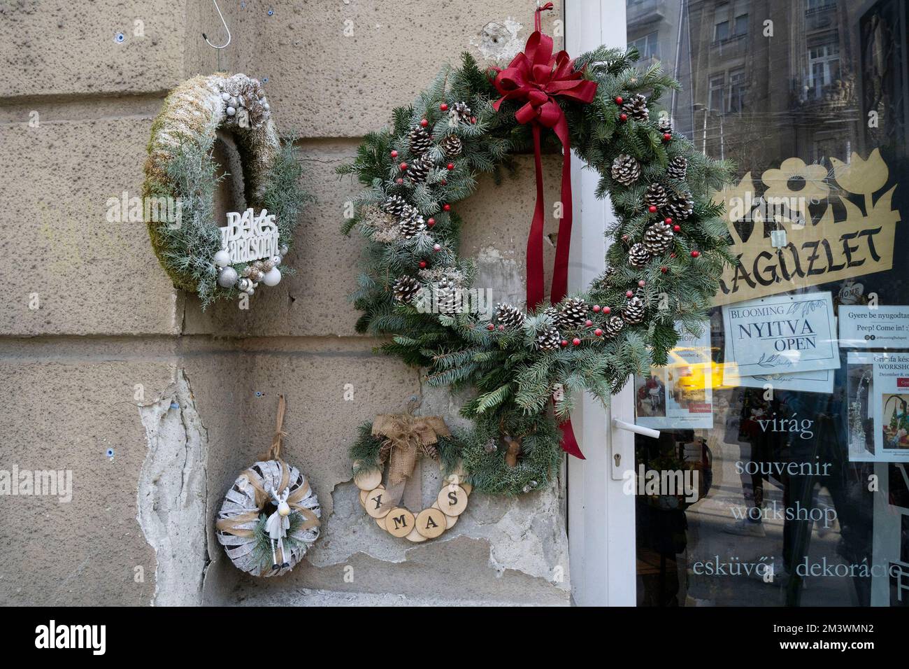 Budapest, Hungary - December 1st, 2022: Christmas decorations on a ...