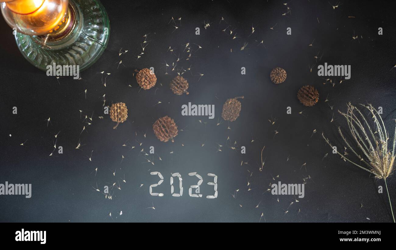 Happy new year 2022 background, holidays card with lights, gifts and ...