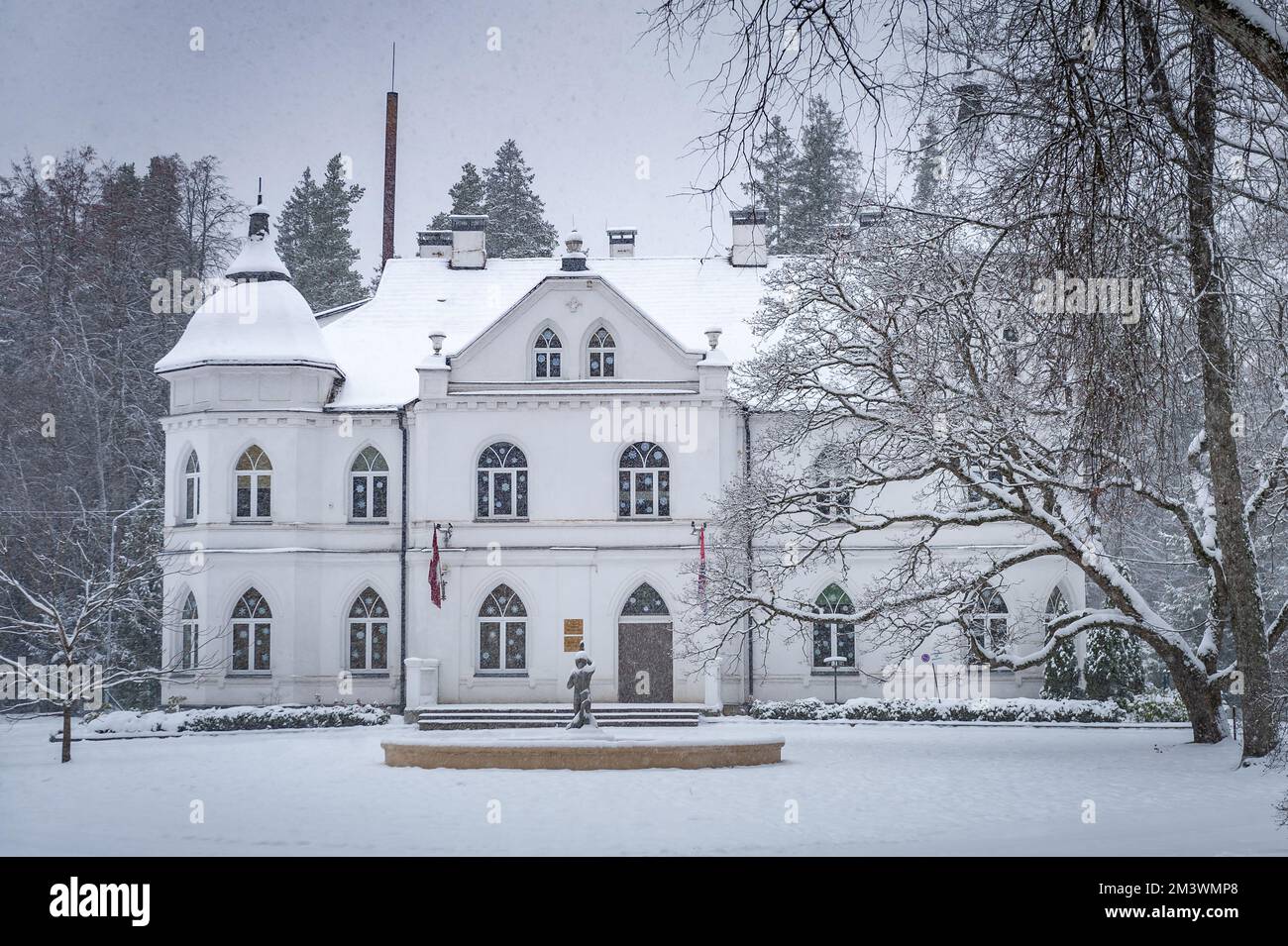 Baldone, Latvia. November 26, ‎2022: Baldone Manor, also called Baldone ...