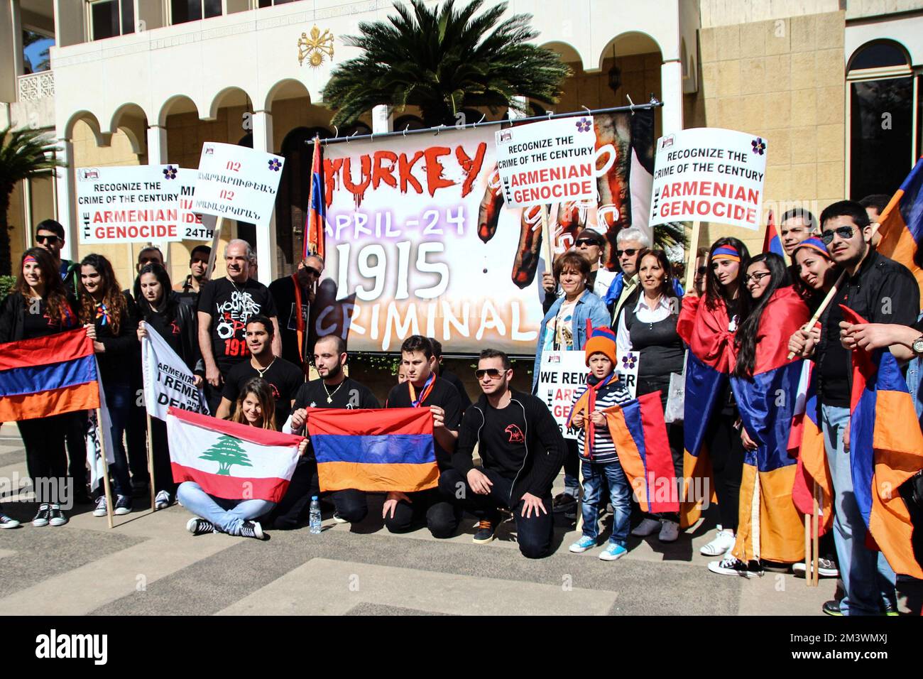 The people during the commemoration of the 100th year of the Armenian ...