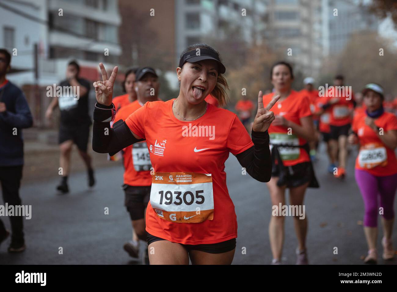A female in the Santiago de Chile Marathon 2022 Stock Photo - Alamy