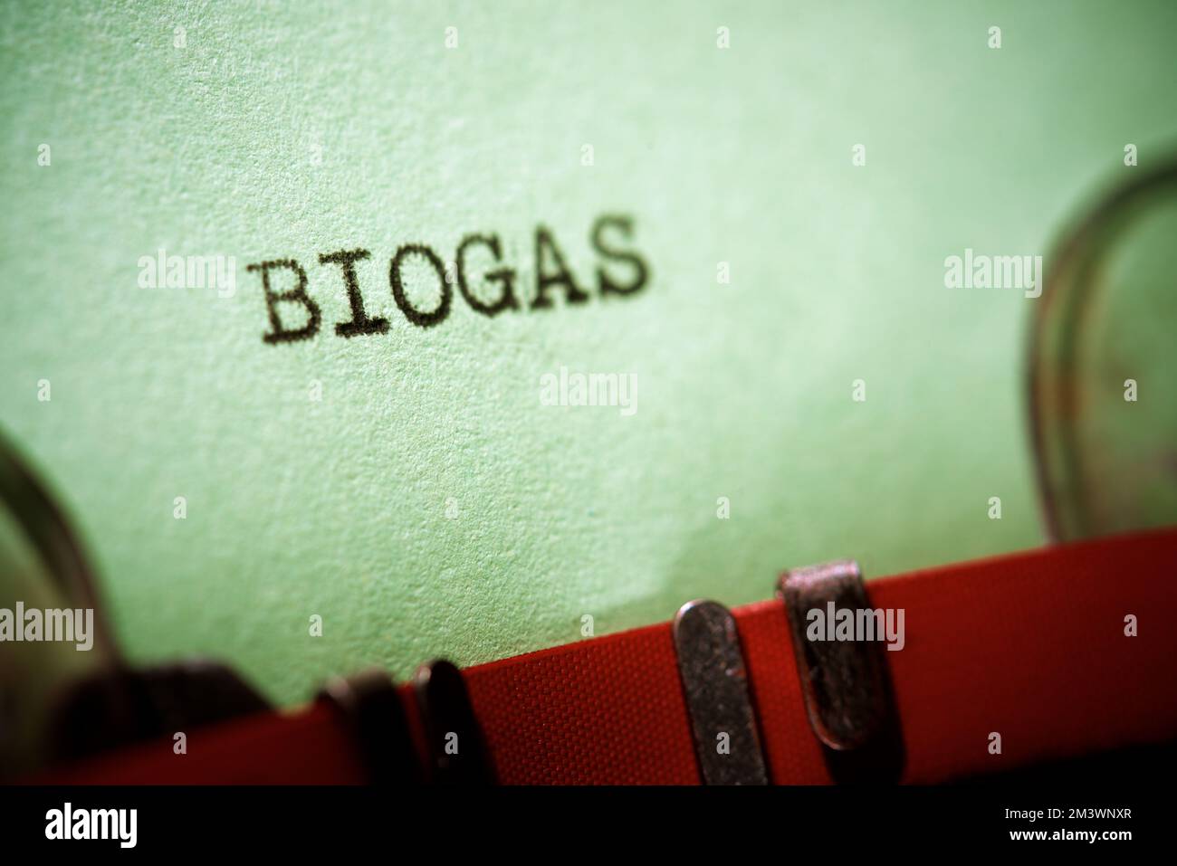 Biogas word written with a typewriter Stock Photo - Alamy