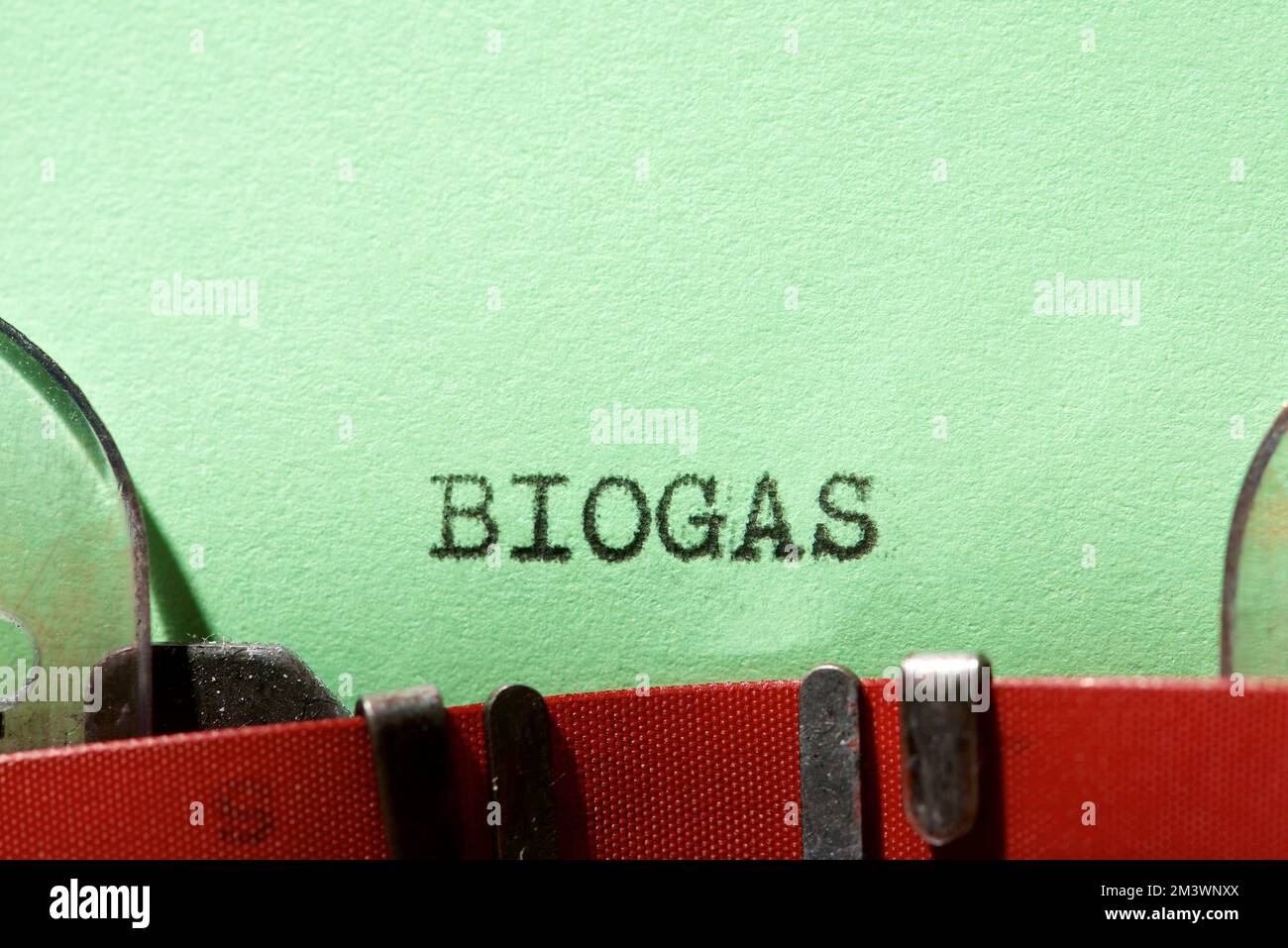 Biogas word written with a typewriter Stock Photo - Alamy