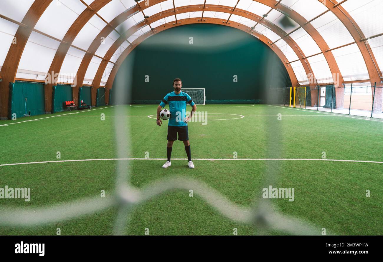 Cinematic image of a soccer freestyle player making tricks with the ...