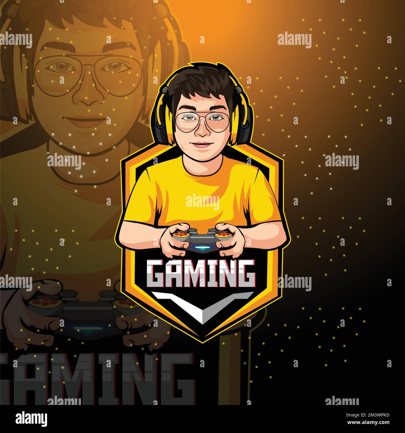 Boy gaming logo hi-res stock photography and images - Alamy