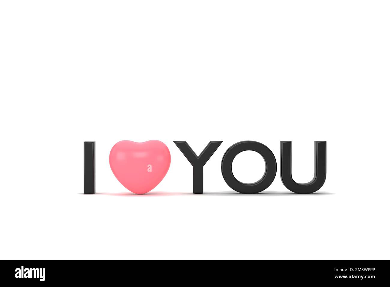 3D. Text and pink heart for wording I Love you. valentine's concept ...