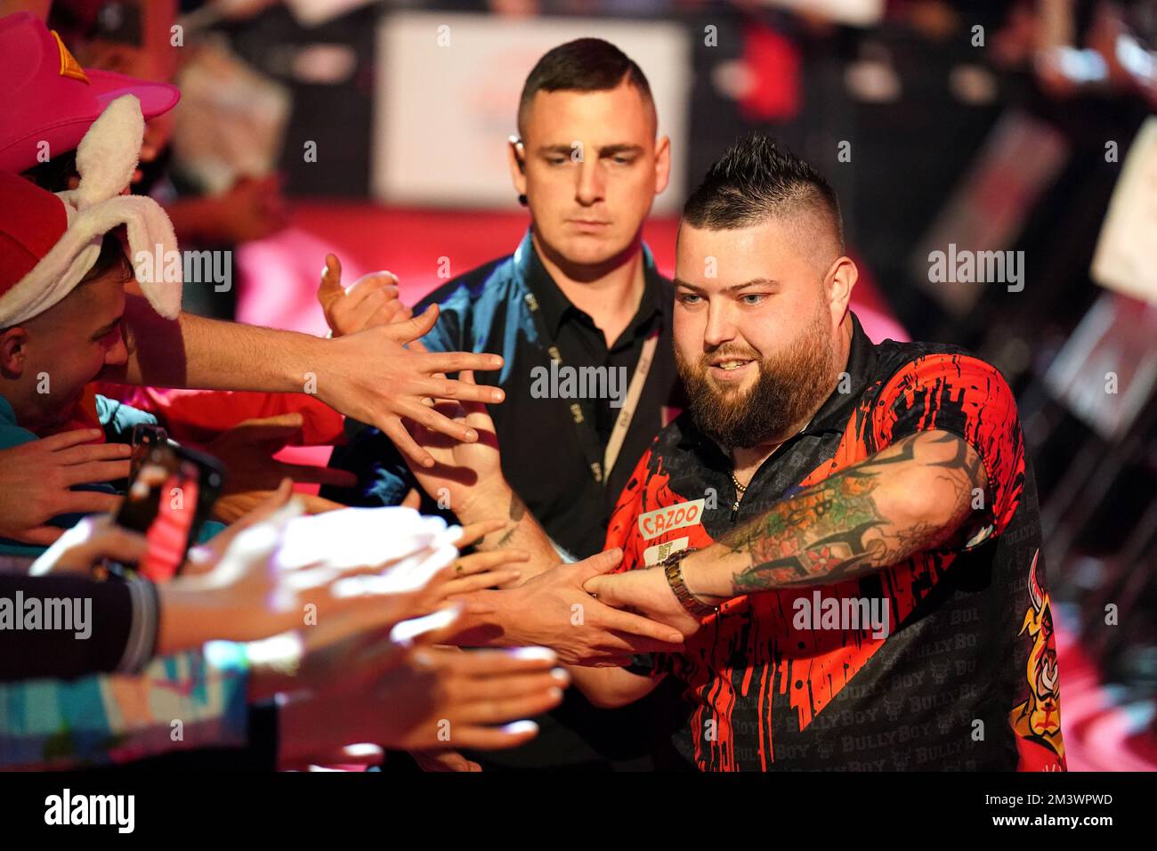 England's Michael Smith in action against Ireland's Nathan Rafferty ...