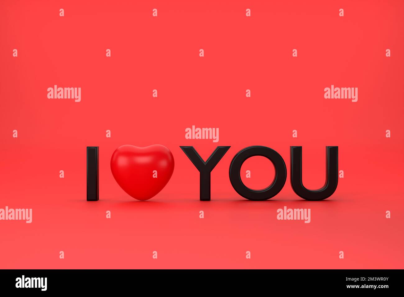3D. Text and pink heart for wording I Love you. valentine's concept ...