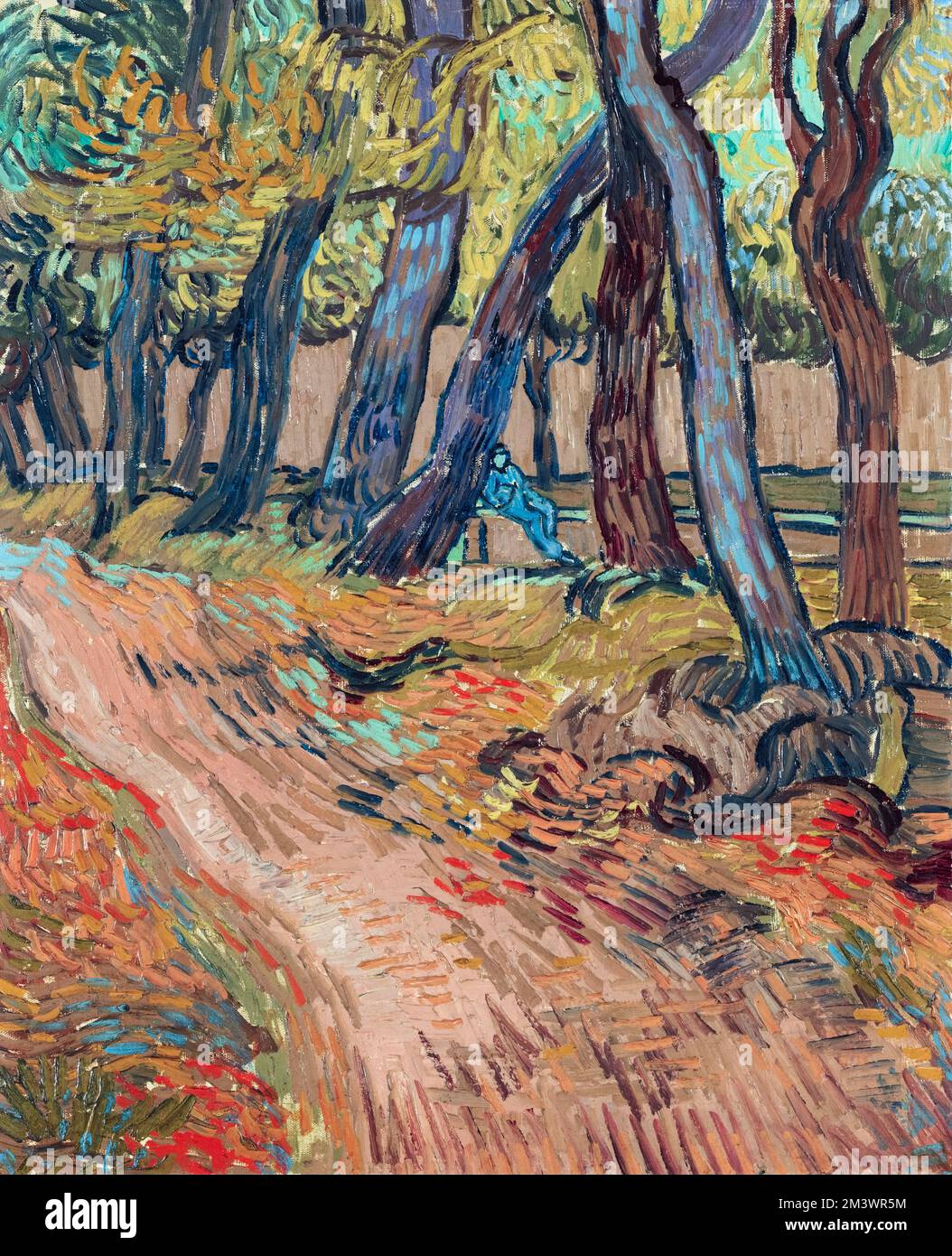 Vincent van Gogh, Path in the Garden of the Asylum, painting in oil on ...