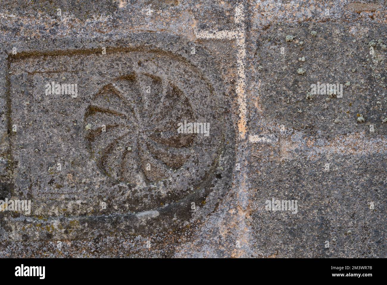 Funerary stele embedded in ancient wall, closeup Stock Photo - Alamy