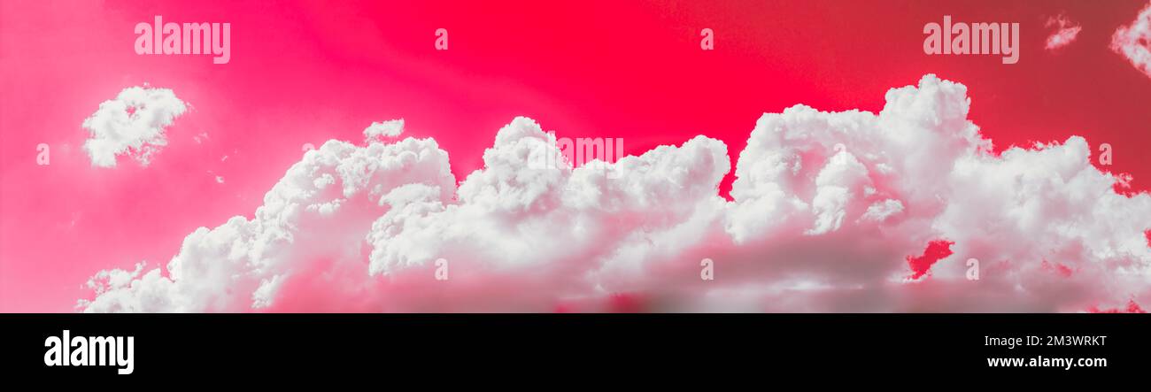 Bright Toned Purple Panorama Of Cloudy Sky. Natural Day Cloudy Sky ...