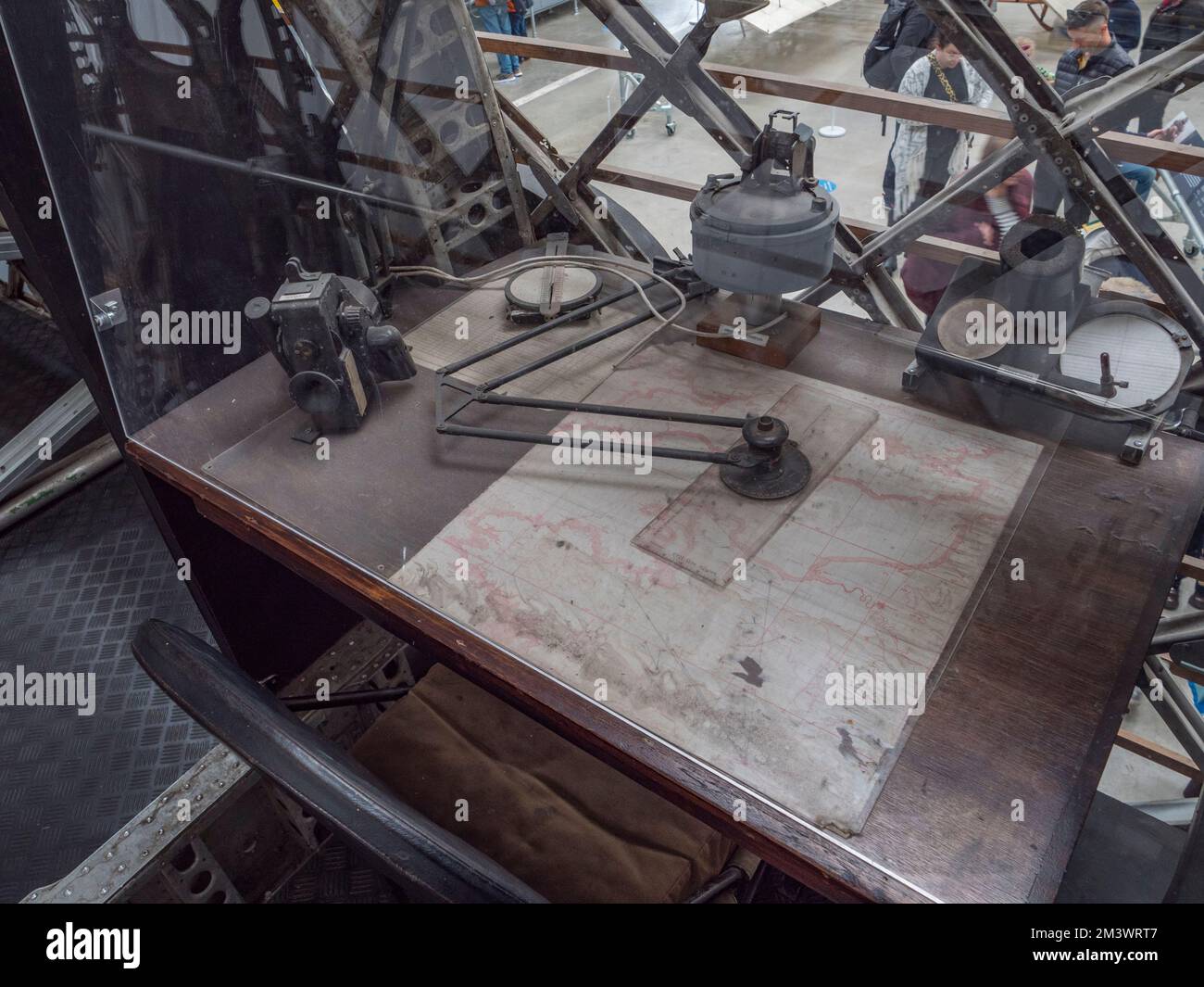Navigators desk inside a Avro Wellington bomber on display at the ...