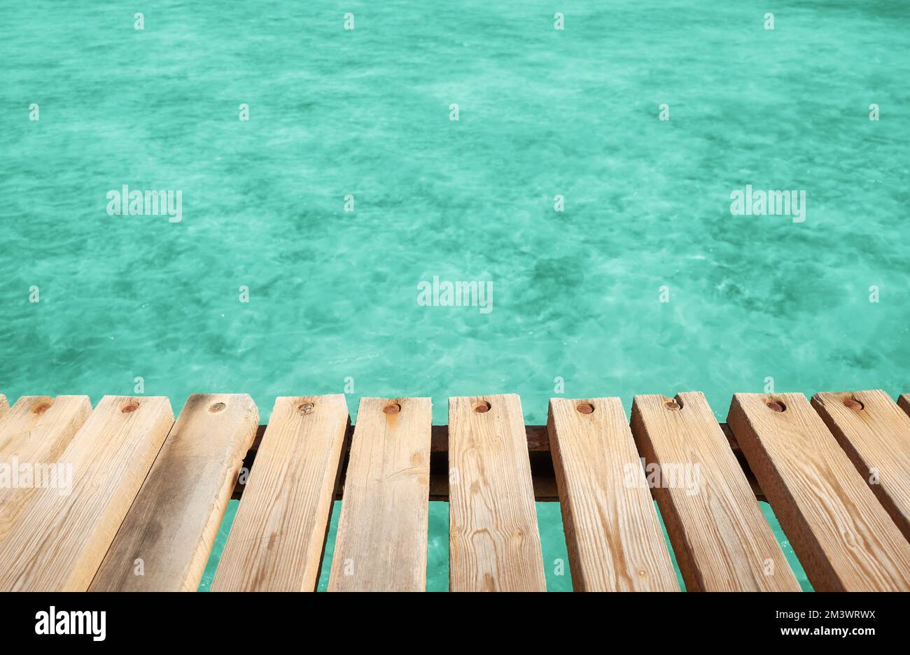 Wooden pier boards at a sea, selective focus, copy space Stock Photo ...