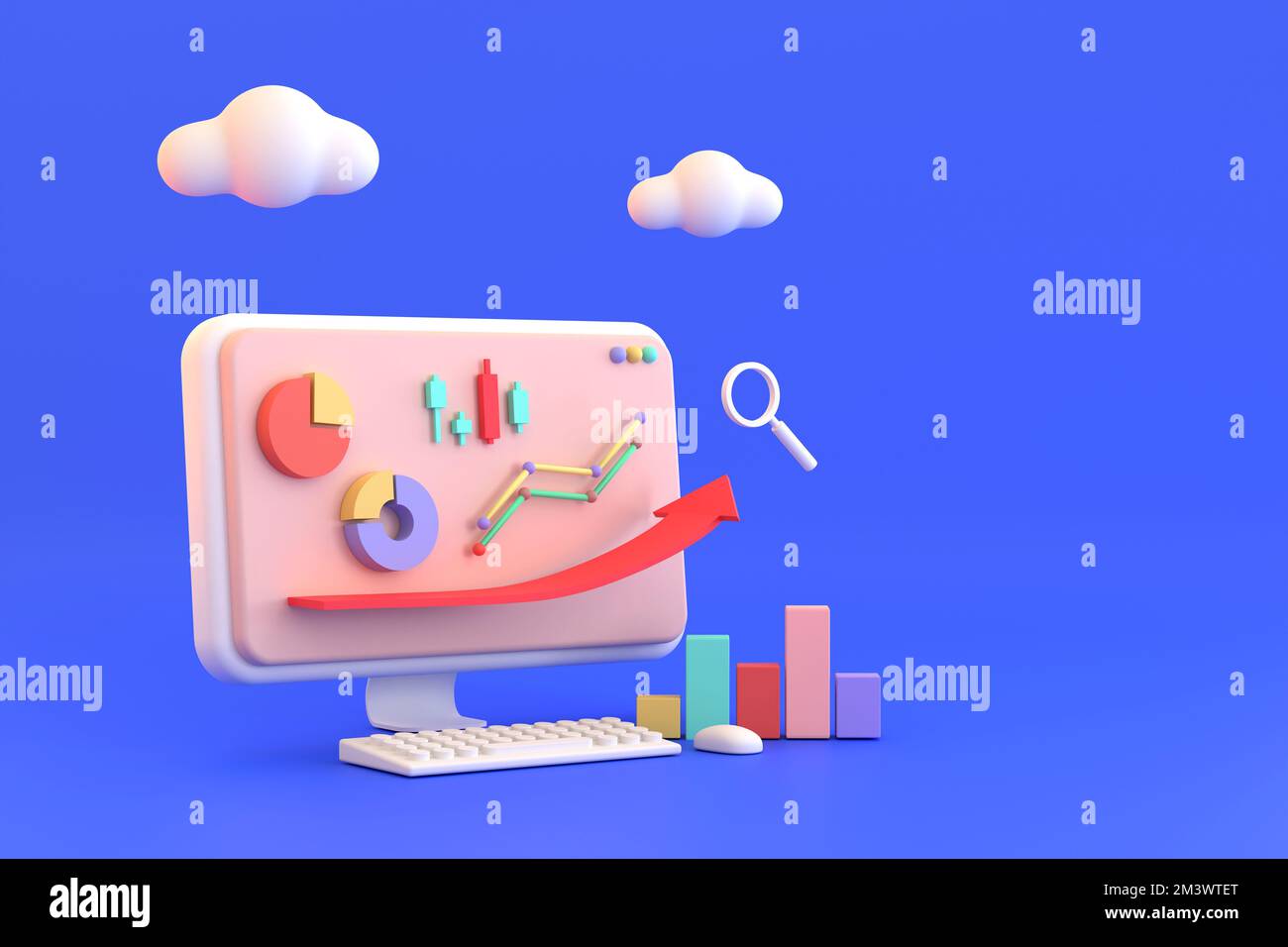 3D. Computer screen Trading money, stock trading. Concept business ...