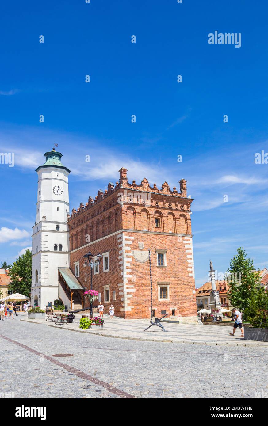 Historic town hall on the market square of Sandomierz, Poland Stock ...