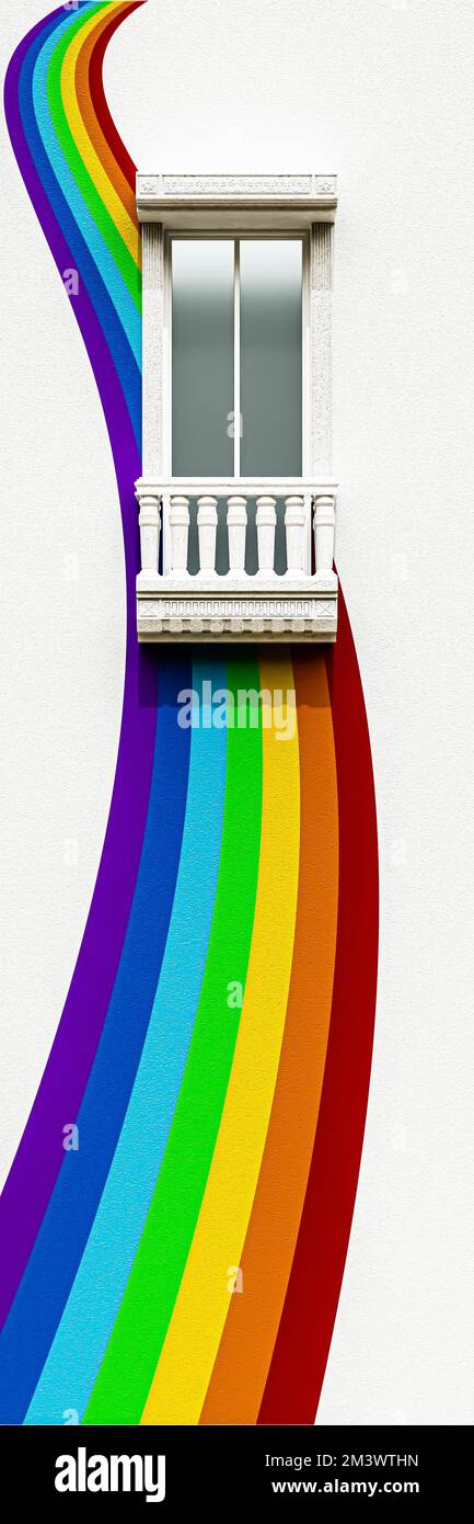 window on wall isolated on white background 3d illustration Stock Photo ...