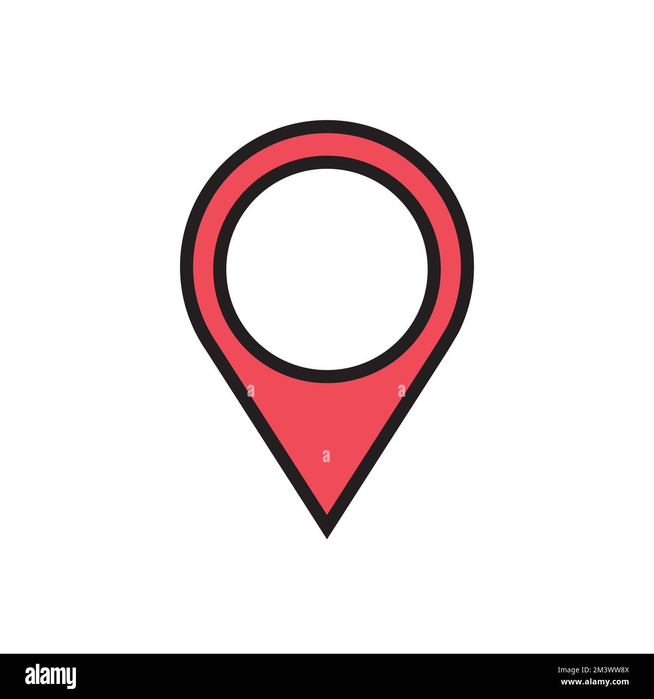 Red map pin location icons. Modern map markers .Vector illustration on ...