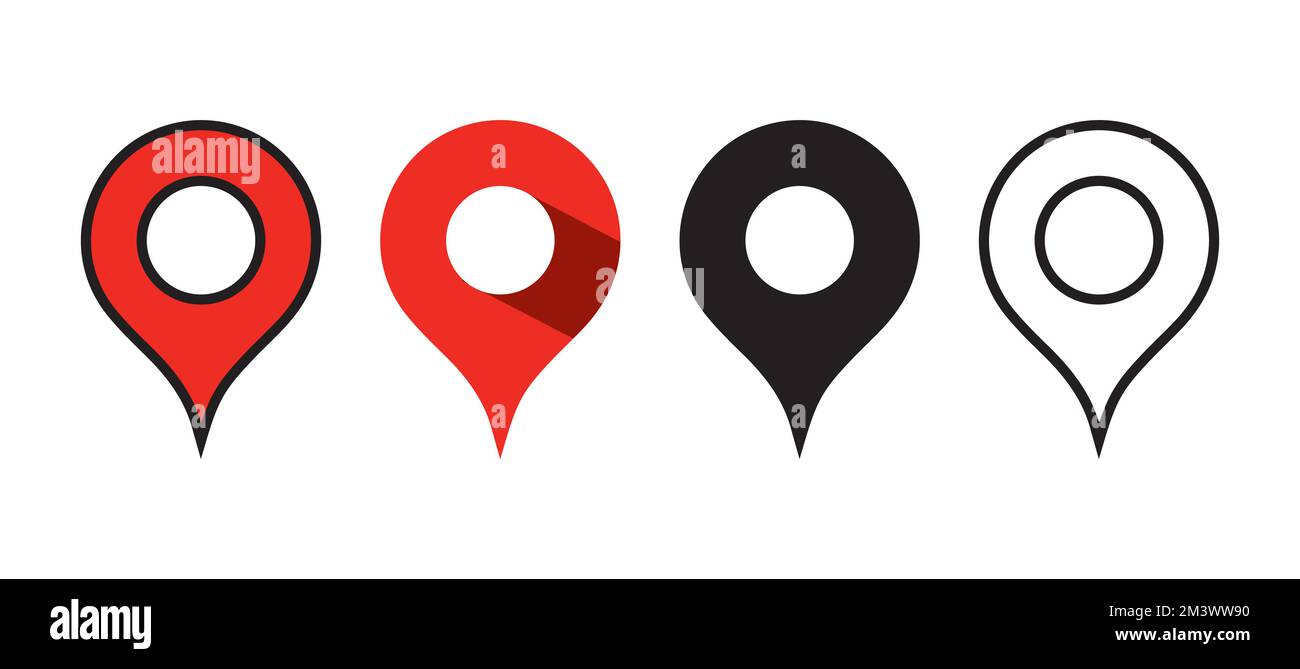Set of map pin location icons. Modern map markers .Vector illustration ...
