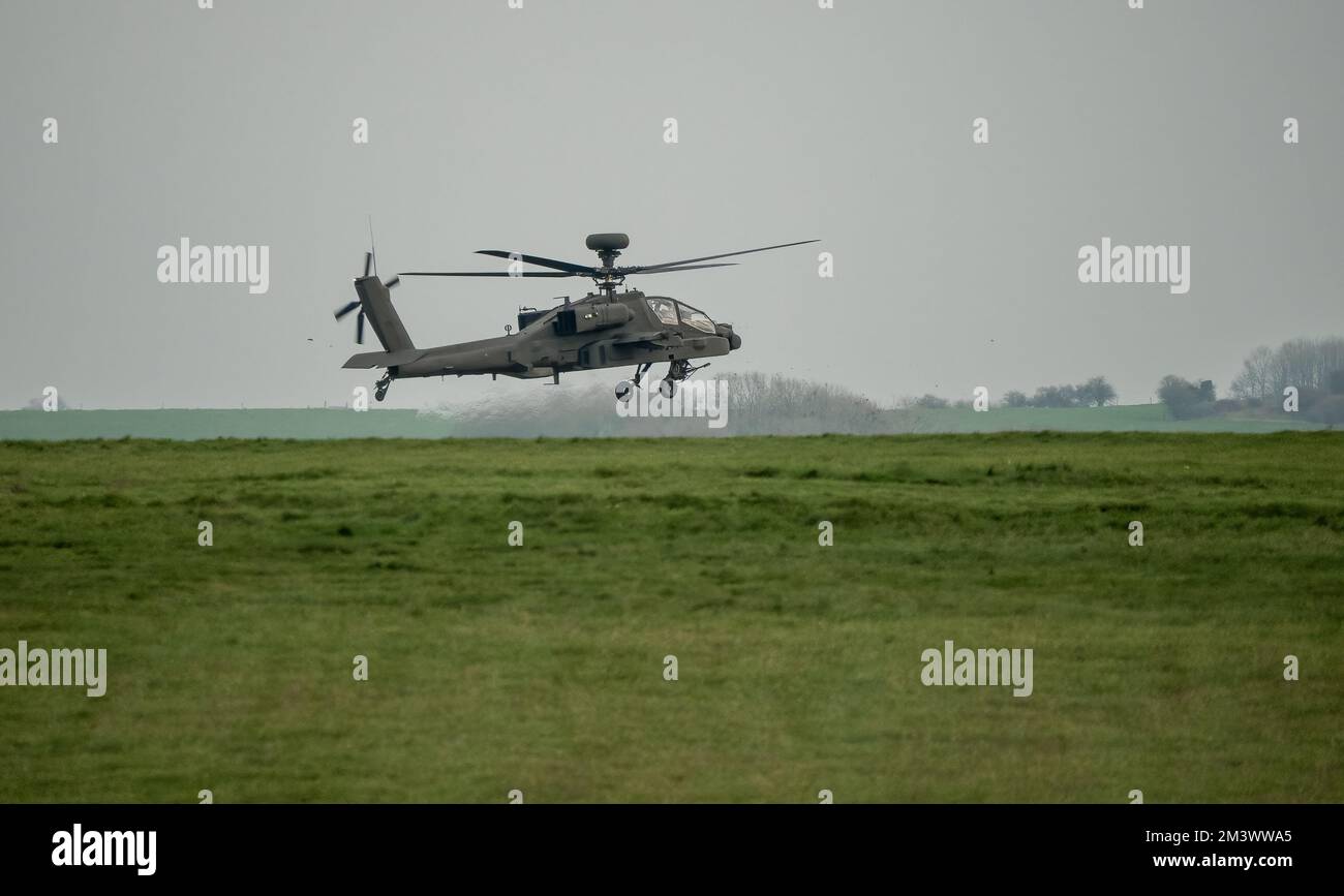 close up of a British army AH-64E Boeing Apache Attack helicopter ...