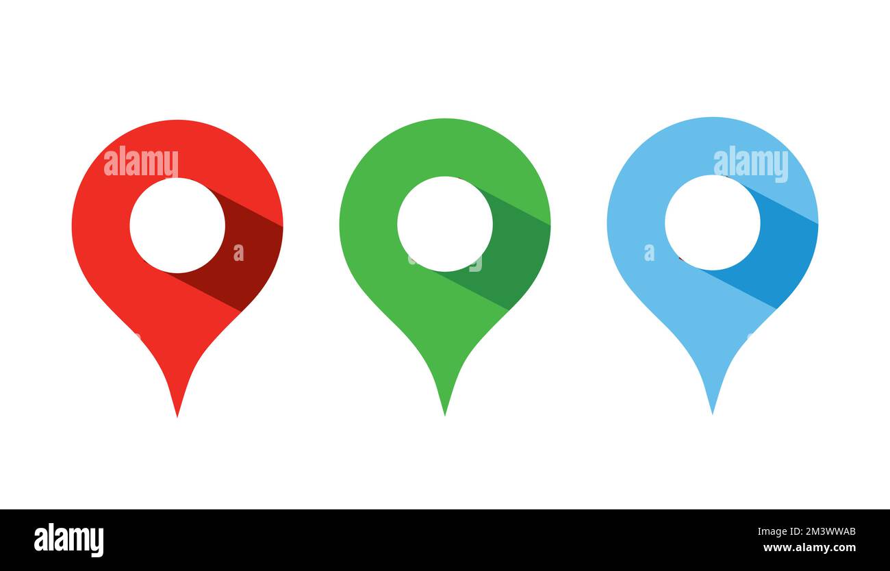 Set of map pin location icons. Modern map markers .Vector illustration on a white background ...