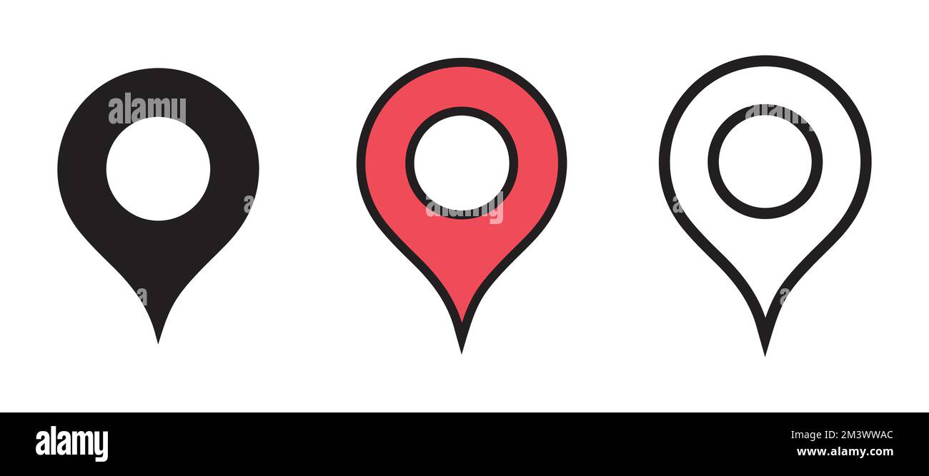 Set of map pin location icons. Modern map markers .Vector illustration ...