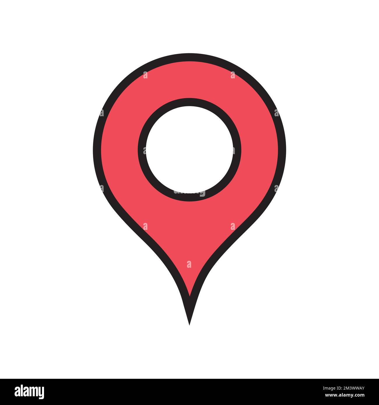 Red map pin location icons. Modern map markers .Vector illustration on ...