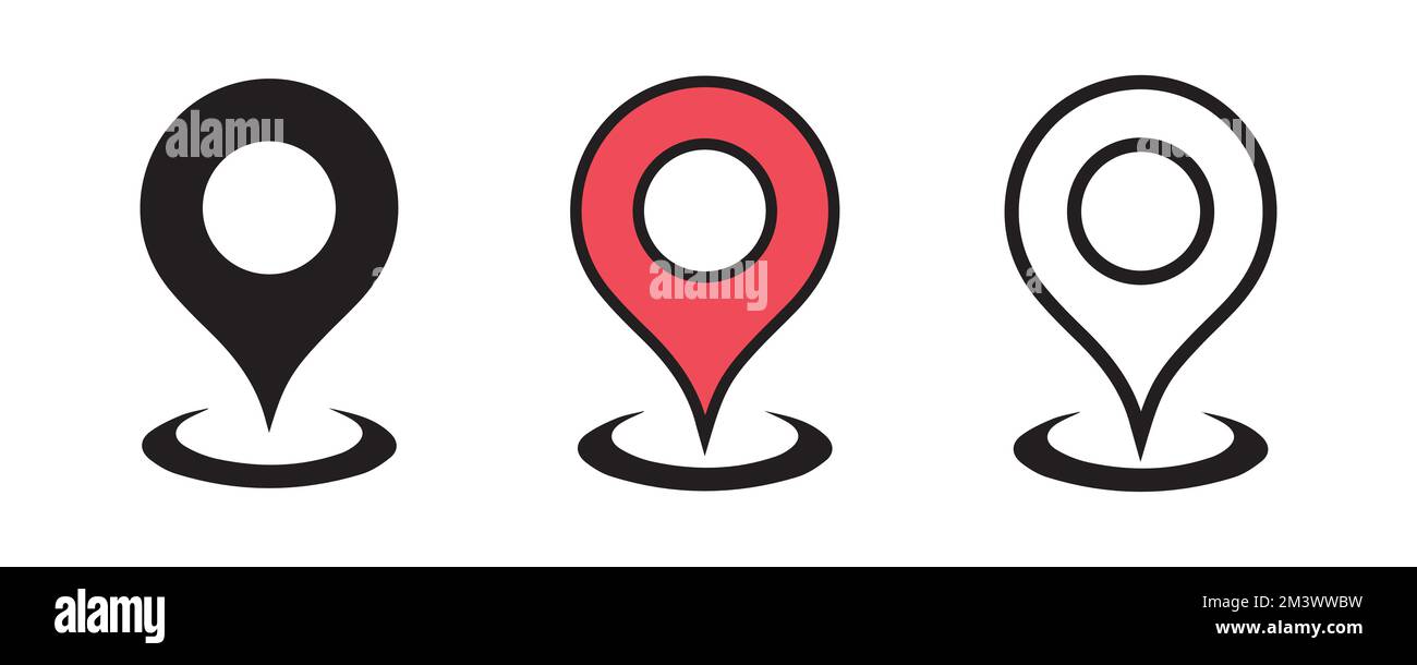 Set of map pin location icons. Modern map markers .Vector illustration on a white background ...