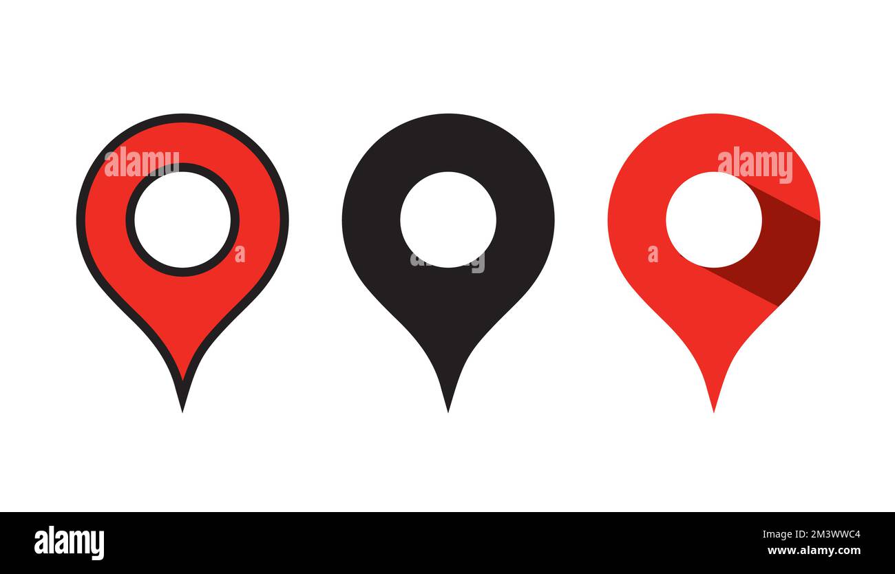 Set of map pin location icons. Modern map markers .Vector illustration on a white background ...