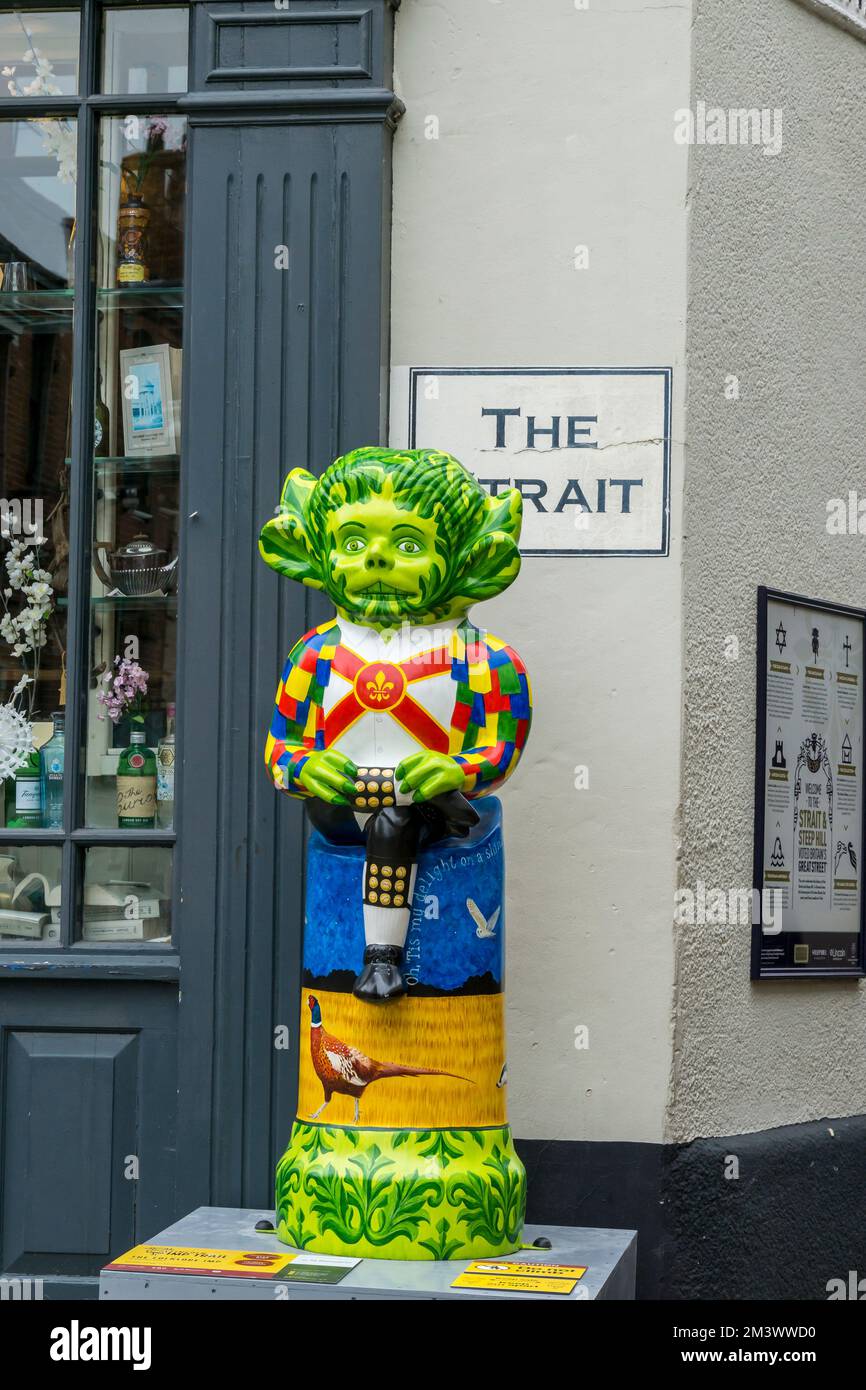 The folklore imp sponsered by St Barnabas at entrance to The Strait ...