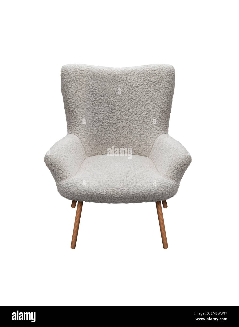 White modern chair isolated on white background. With clipping path ...