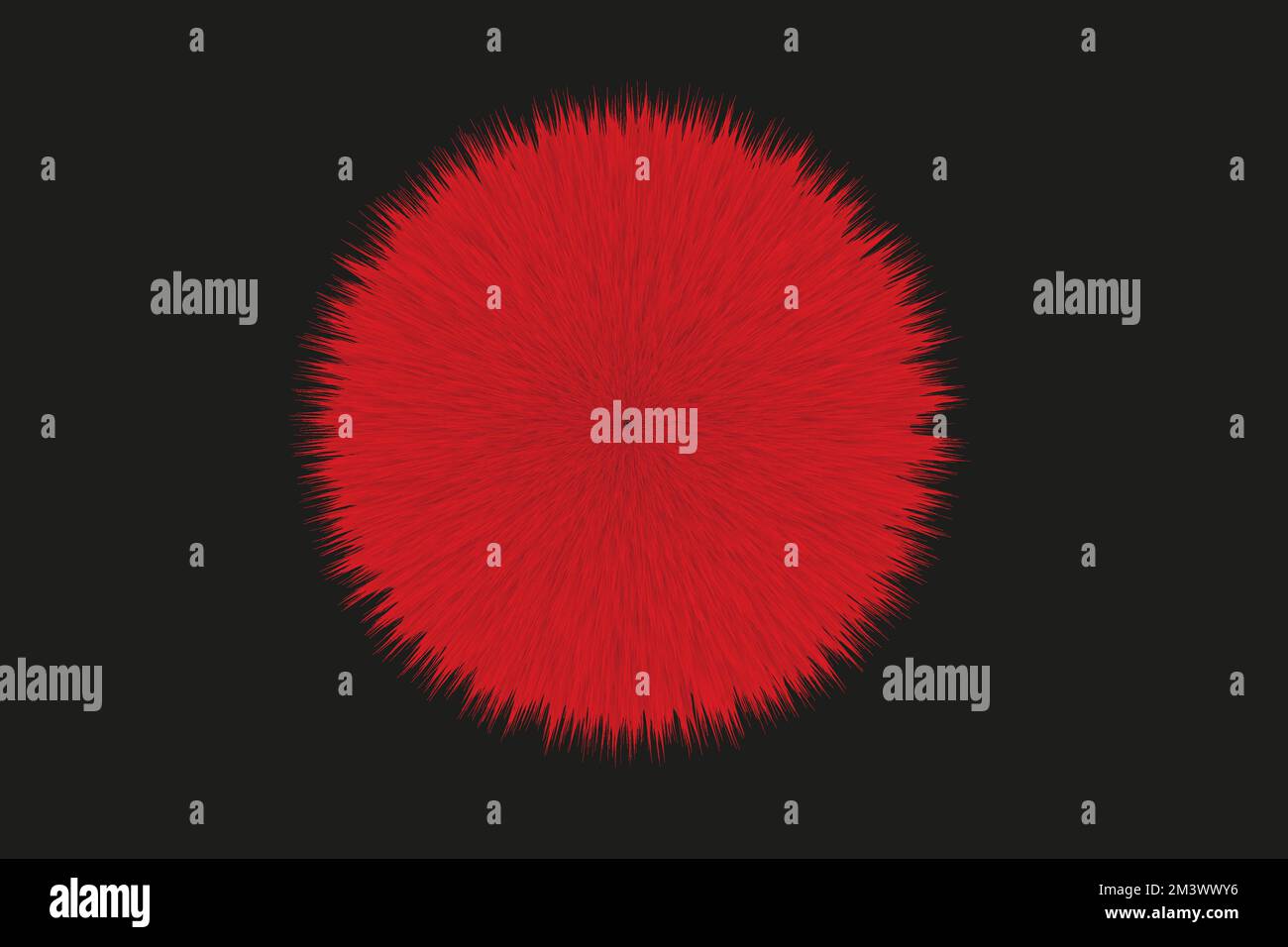 Red Pompon Vector Hair Ball on Black Stock Vector Image & Art - Alamy