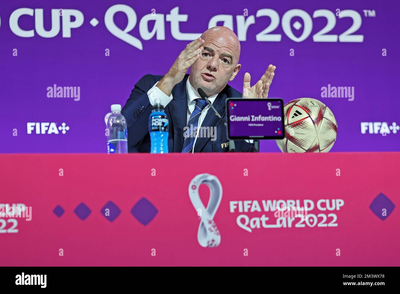 Gianni Infantino press conference during the FIFA World Cup Qatar 2022 ...