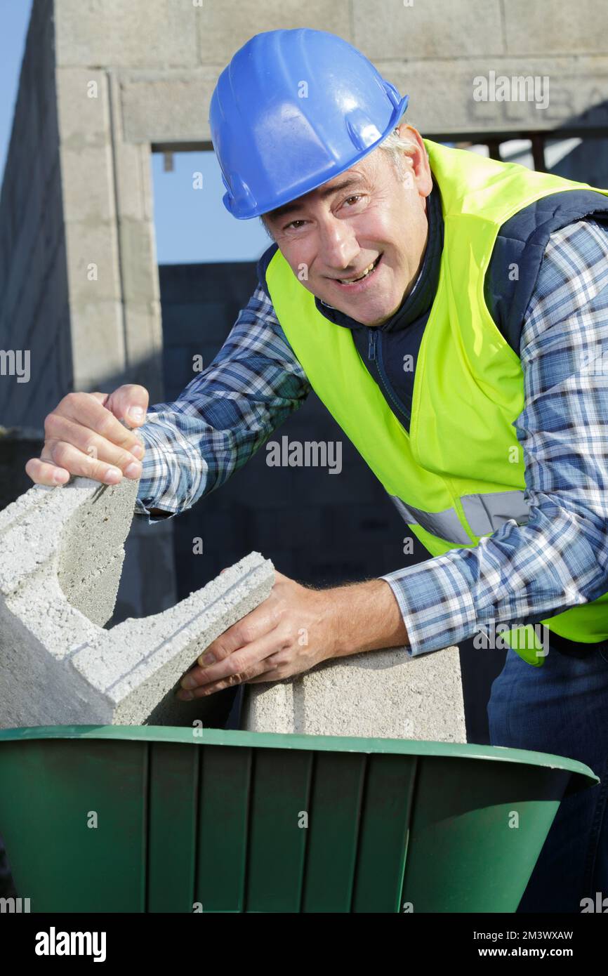 construction worker at construction site Stock Photo - Alamy