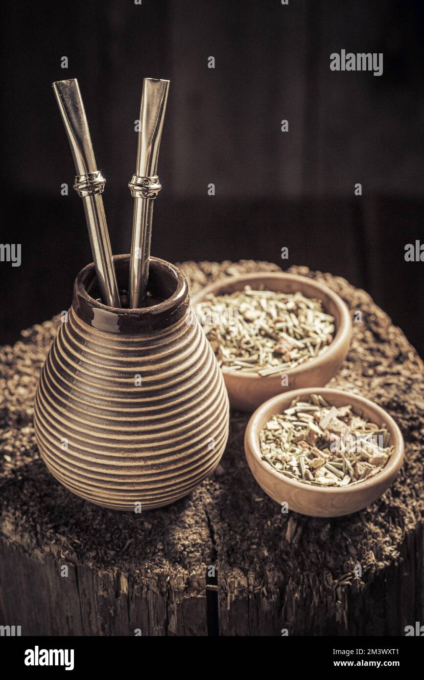 Delicious and healthy yerba mate made of fresh dried leaves. Yerba mate ...