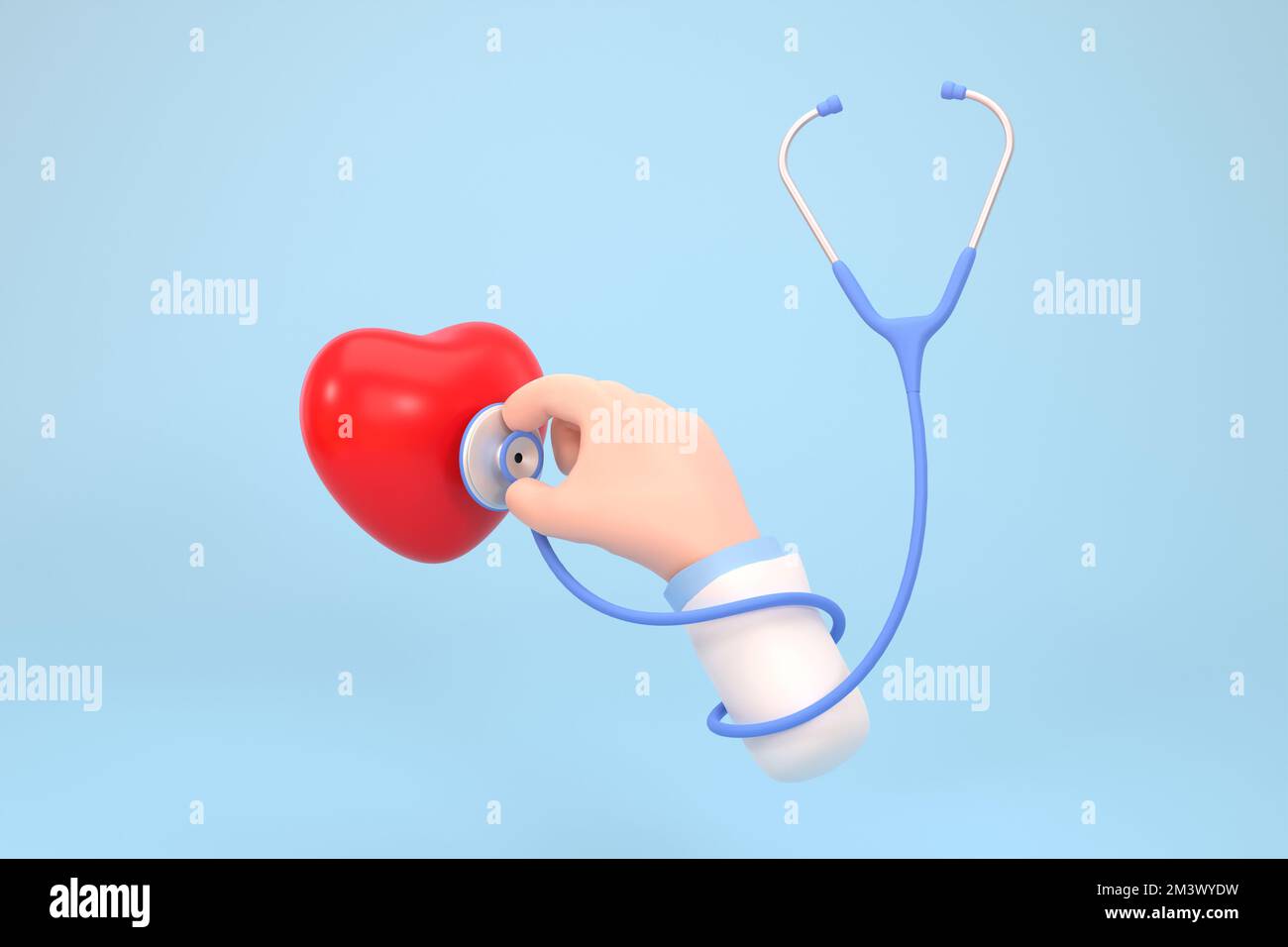 3D. cartoon hand doctor holding a stethoscope. medical healthcare ...