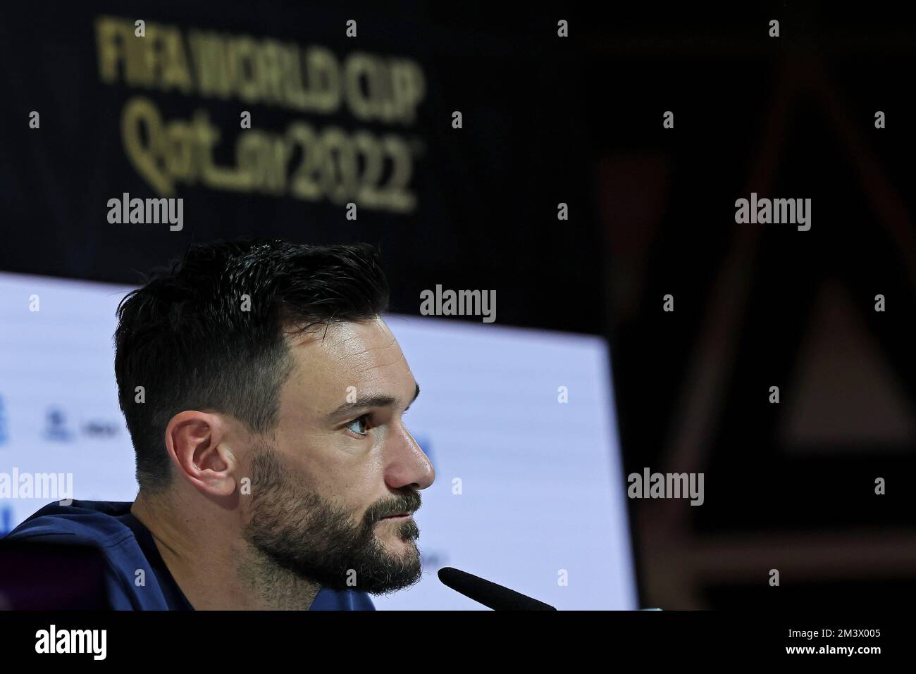Hugo Lloris of France press conference during the FIFA World Cup Qatar ...