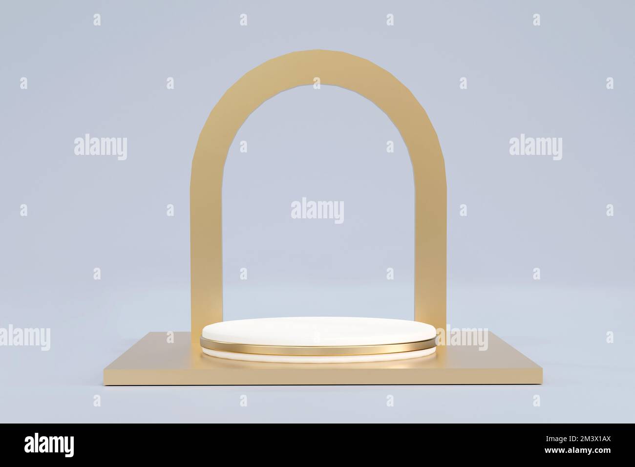 3D. circular podium business showcase, golden arched arch Stock Photo ...