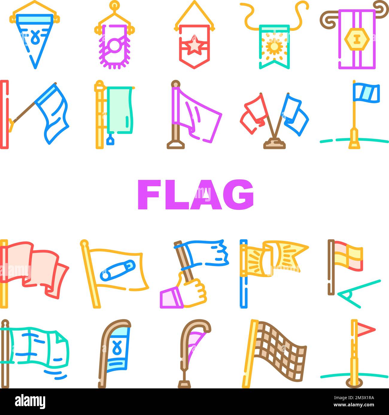flag start web pennant map icons set vector Stock Vector Image & Art - Alamy