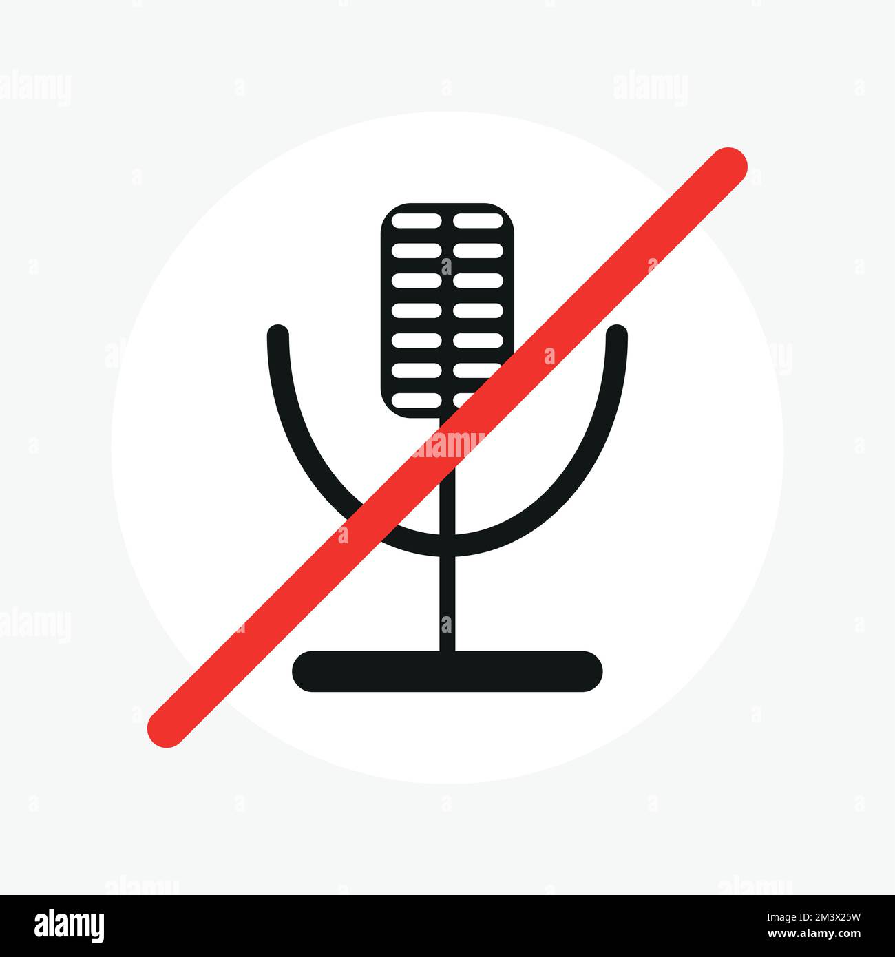 Mute microphone icon, no sound voice, silent mode. Vector illiustration ... Mute microphone icon, no sound voice, silent mode. Vector illiustration ...