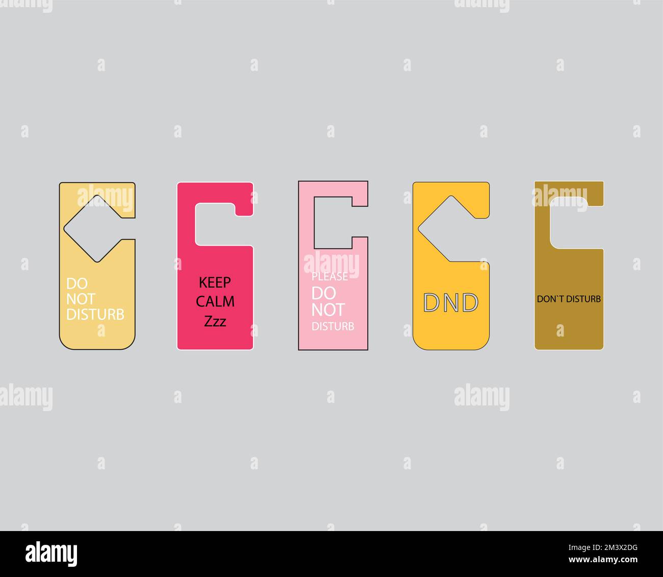 Collection of tags for hotel room, cut out, stencil and layout. Vector ...