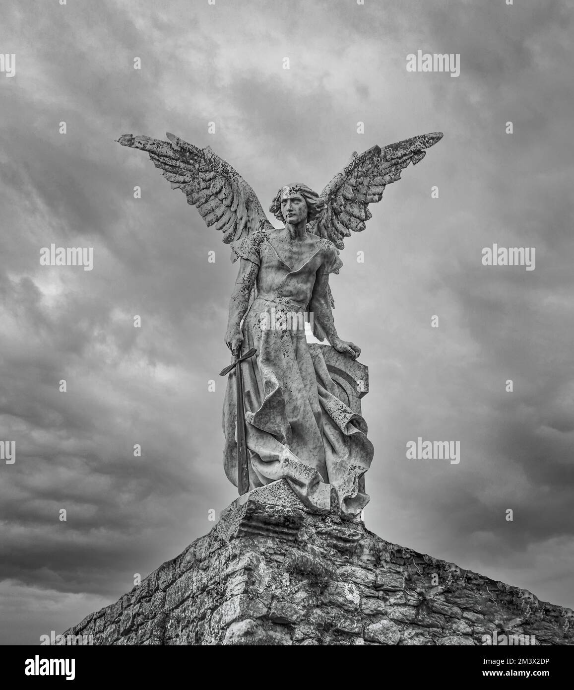 The exterminating angel is a sculpture by Josep Llimona in a modernist ...