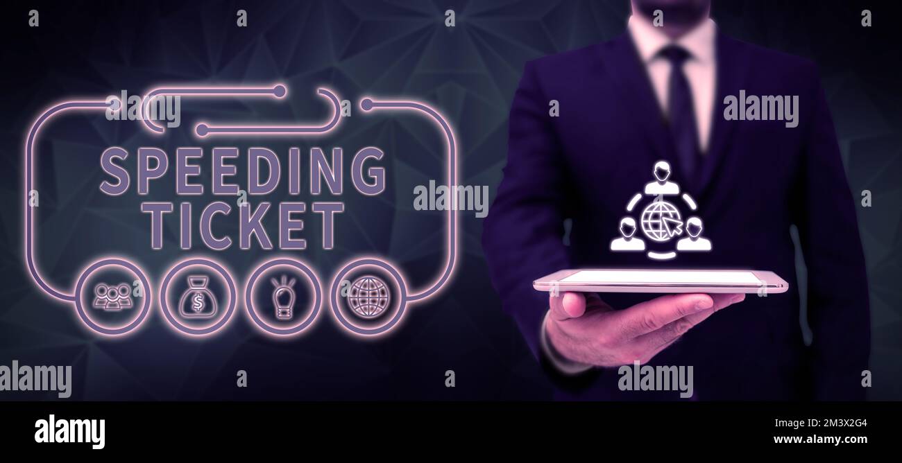 Conceptual caption Speeding Ticket. Internet Concept psychological test ...