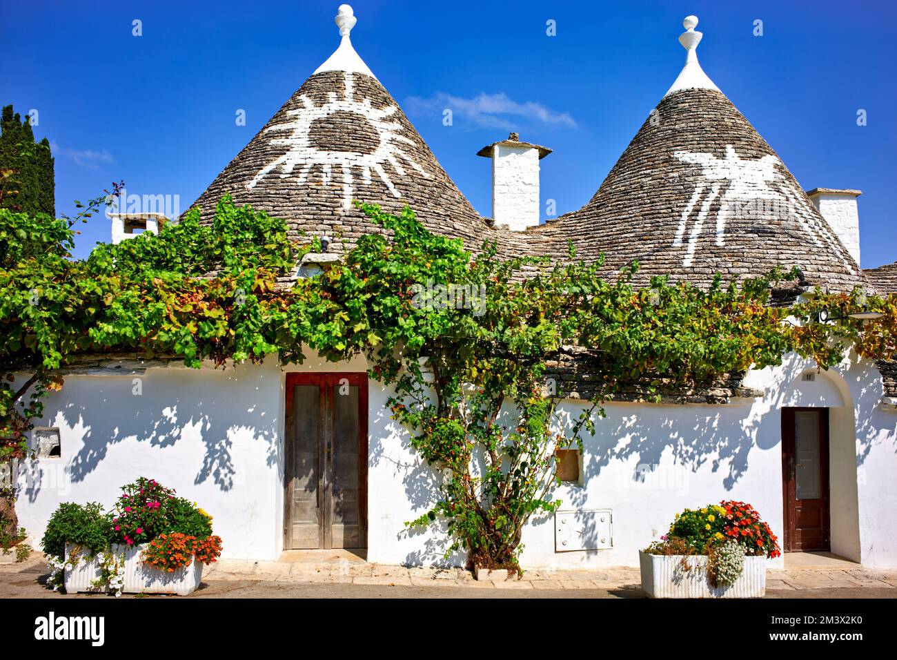 Apulia Puglia Italy. Alberobello. Trulli: traditional Apulian dry stone ...
