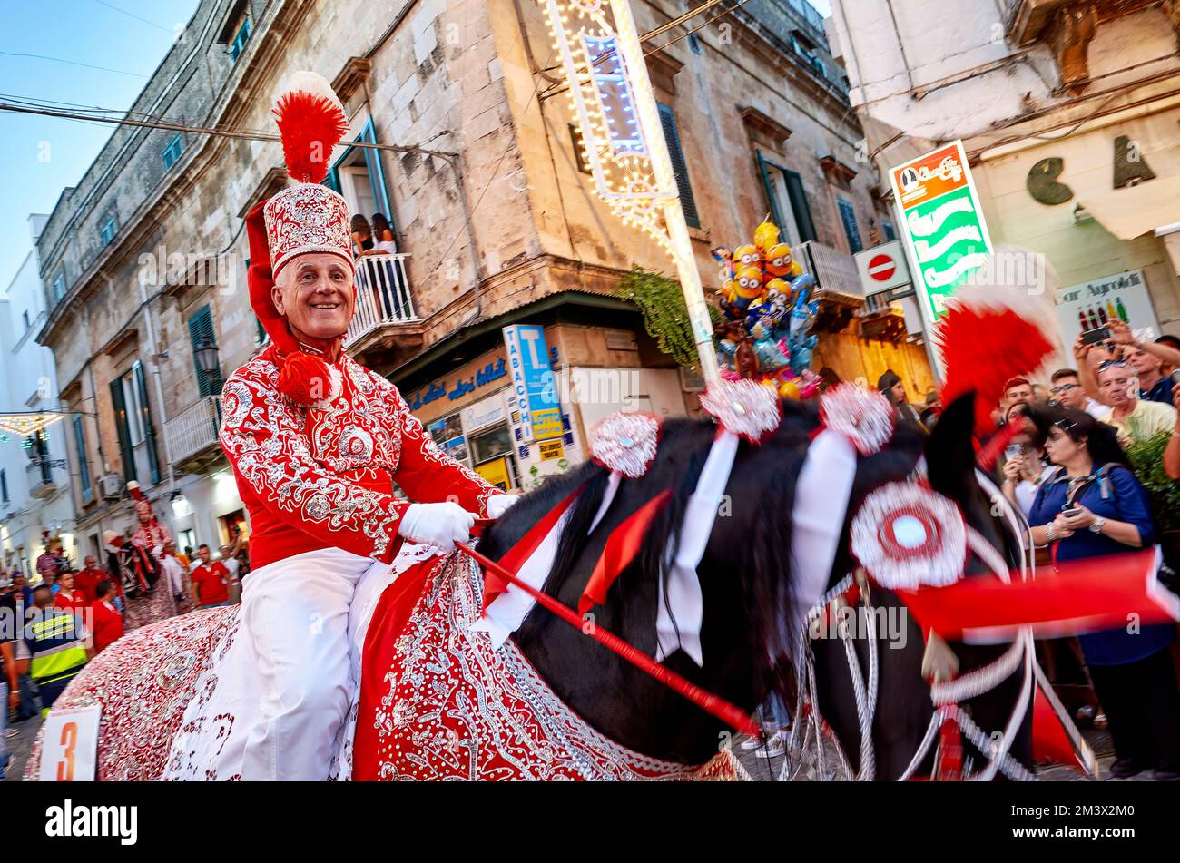 Apulia Puglia Italy. Ostuni. Festival of Saint Orontius. The "cavalcata ...