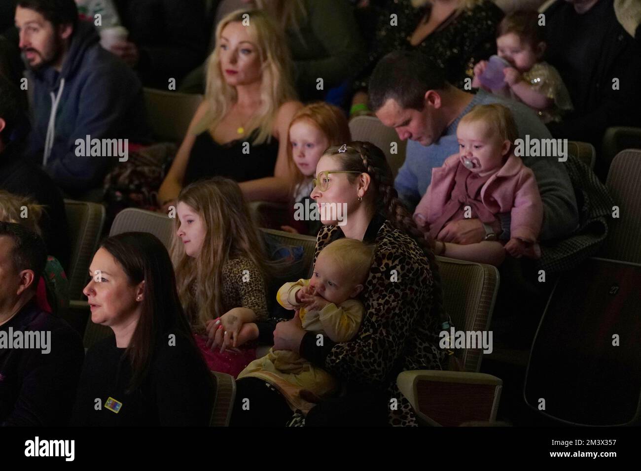 EDITORIAL USE ONLY Jessie Cave (front) and Helen George, (rear) watch ...