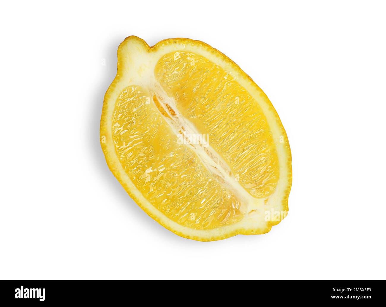 ripe lemon cut in half on a white background Stock Photo - Alamy