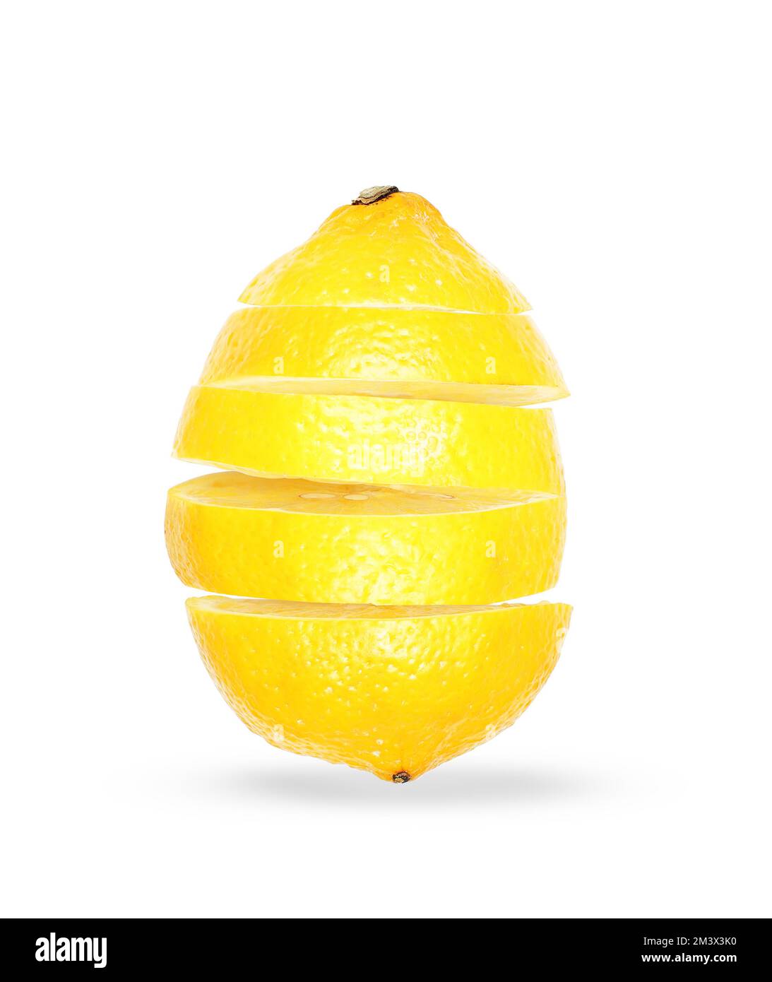 ripe lemon sliced on a white background Stock Photo - Alamy
