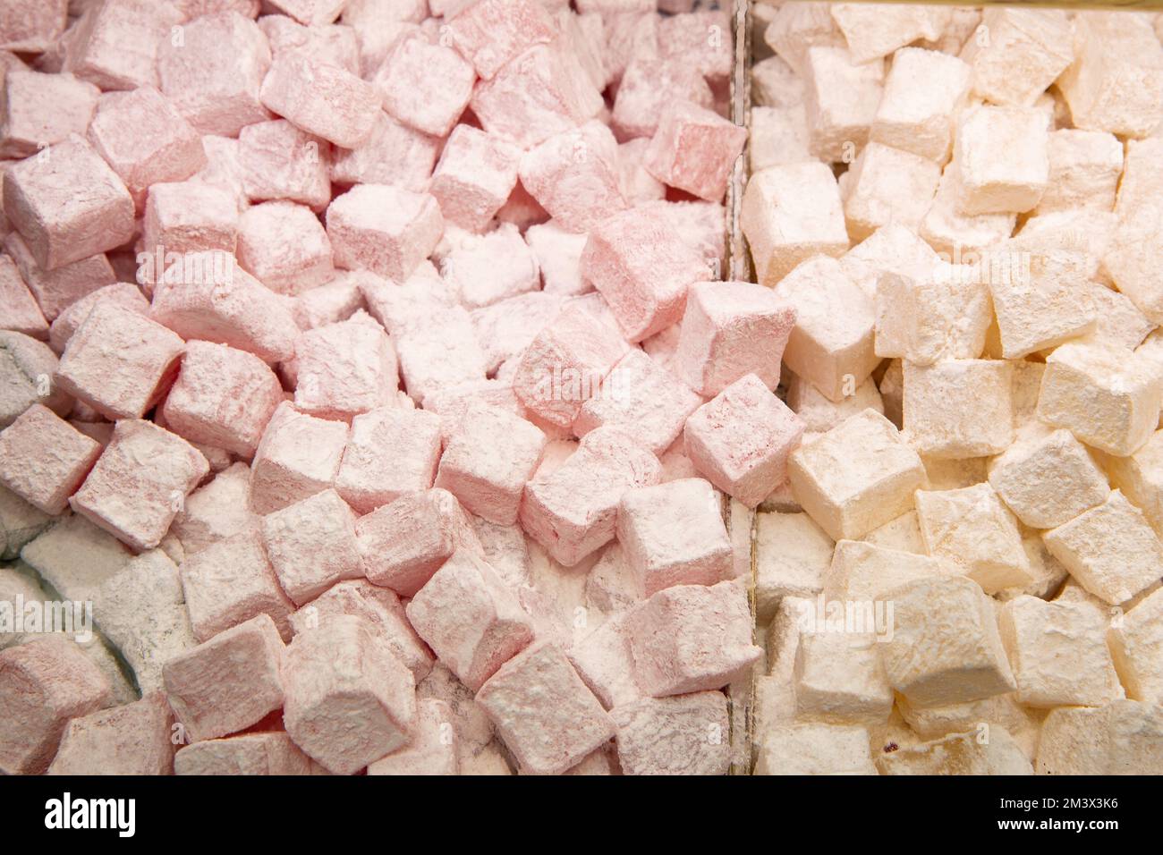 Rahat Lokum (delicious in Turkish) white-pink color - street cafe ...