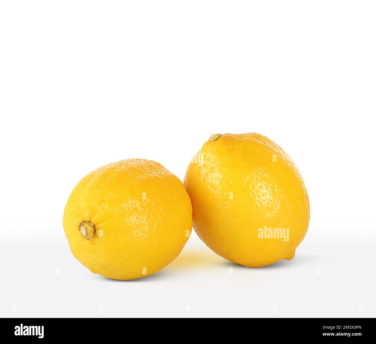 two ripe lemons side by side on a white background Stock Photo - Alamy
